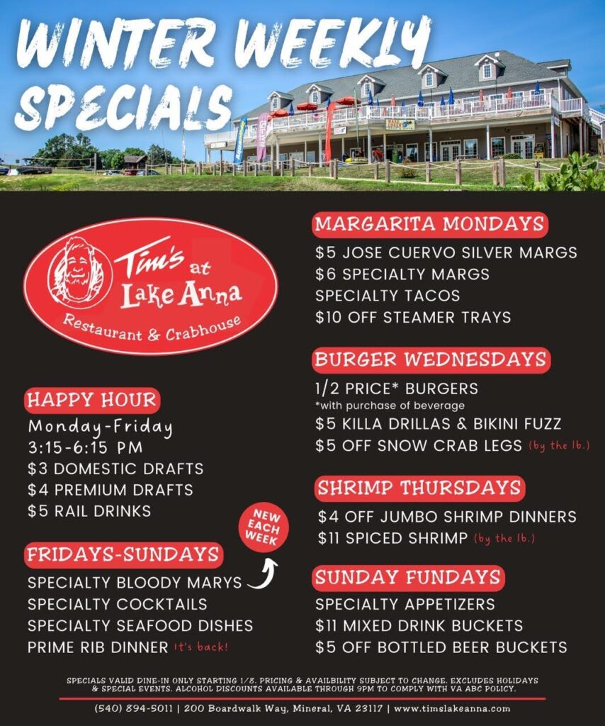 Lake Anna Dining Guide: Complete and up to date list of dining options ...